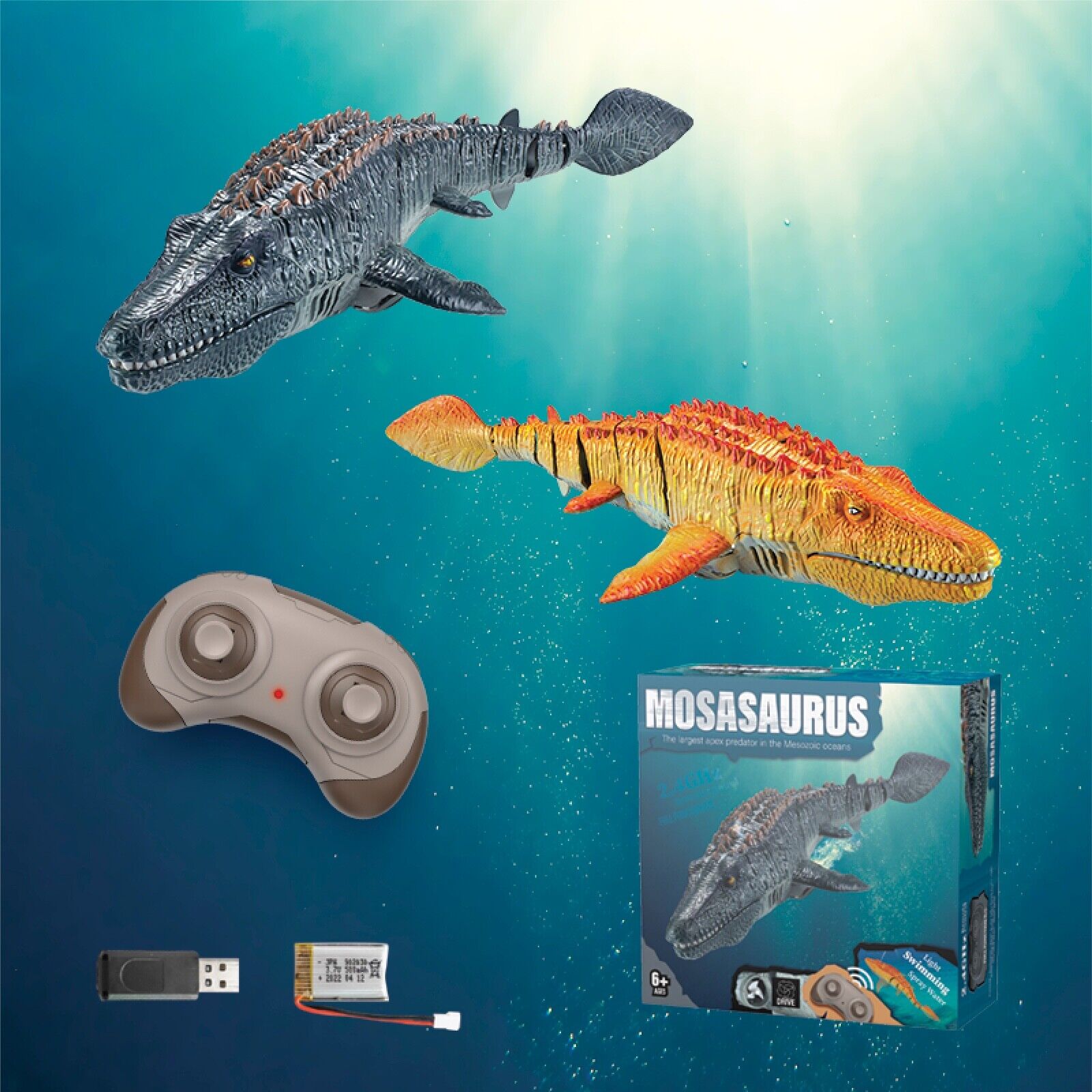 Mosasaurus Remote Control Swimming Water Toy – Deals4Days